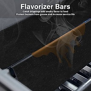 GARNETIN 7635 15.3" Flavorizer Bars and 69785 18" Grill Burners for Weber Spirit I&II 200 Series Spirit E210, E220, S210, S220 Replacement Parts with Front Control Knobs