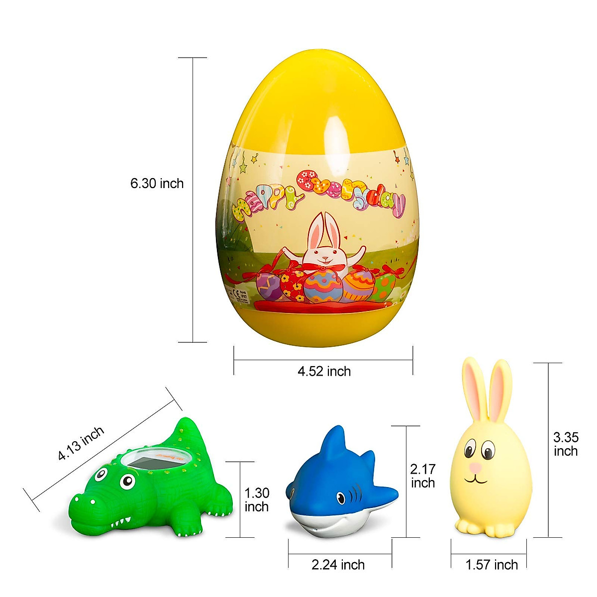 Doli Yearning Bath Toys for Toddlers - Colorful Water Squirting Animal Friends - Bathtub Playset with Floating Thermometer - BPA-Free, Educational and Interactive Bath Time Fun