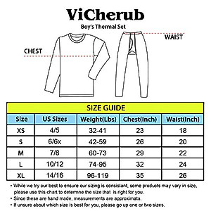 ViCherub Boys Thermal Underwear Set Long Johns for Kids thermals Top & Bottom Knit Base Layer Fleece Lined Winter Warm 2 Sets for Boy