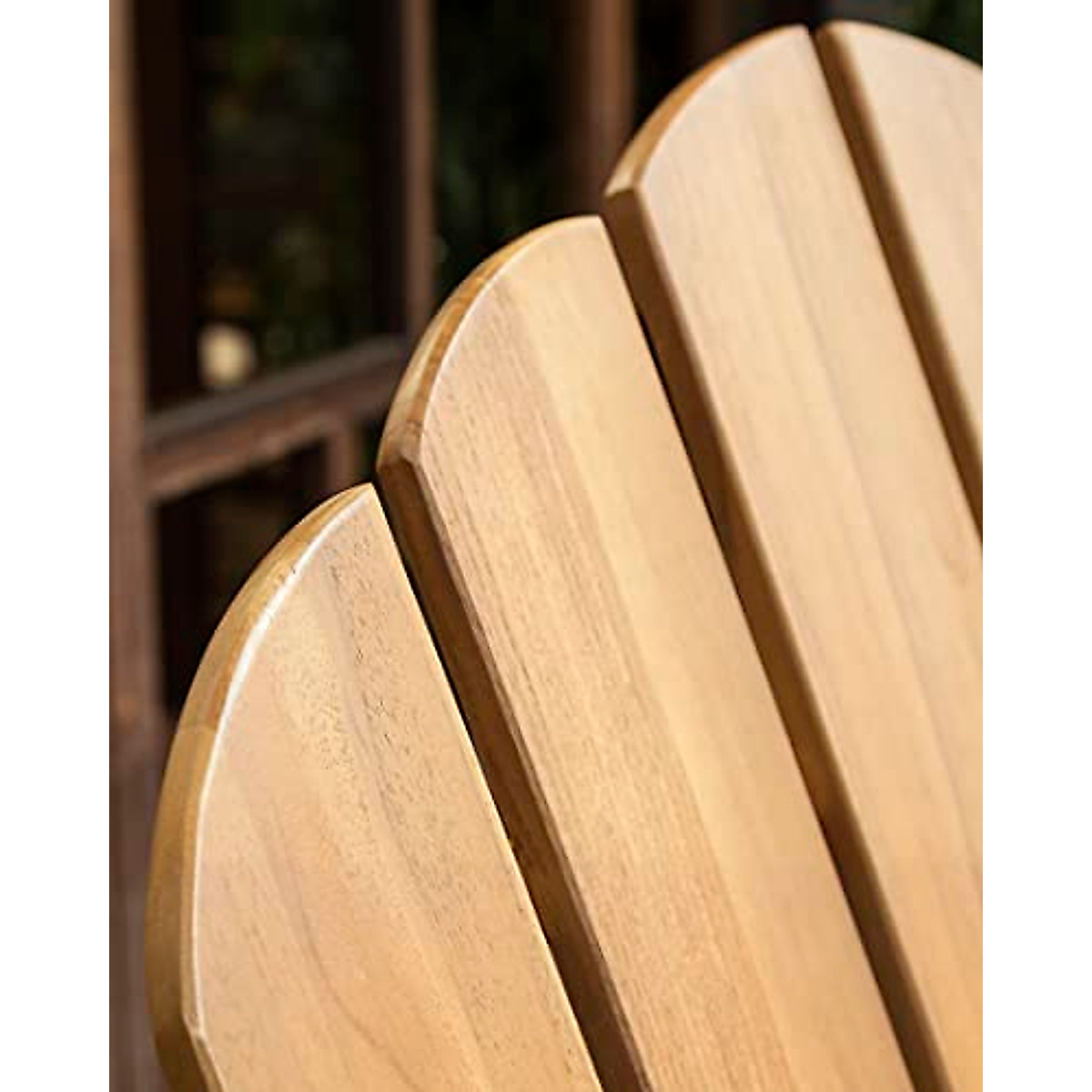 Cambridge Casual Lakeside Oversized Patio Adirondack Chair with Cup Holder, Natural Teak, Set of 2