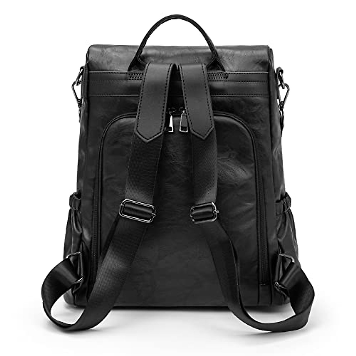 PINCNEL Backpack Purse for Women – Fashion Womens PU Leather Backpack – Anti-Theft Backpack Shoulder Bag with Multifunctional Pockets (Black)