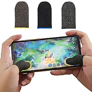 HEALLILY 5 Pairs Mobile Game Finger Cots Touchscreen Controller Finger Sleeve Breathable Anti- Sweat Thumb Finger Sleeve Thin Gaming Finger Gloves