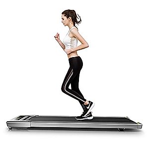 RHYTHM FUN Treadmill Under Desk Treadmill Folding Portable Walking Treadmill with Wide Tread Belt Super Slim Mini Quiet Slow Running Treadmill with Smart Remote and Workout App for Home and Office