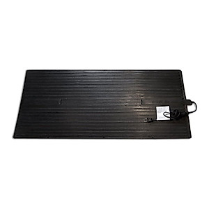 Cozy Products Electric Foot Warmer Mat-Heated Rubber Pad, Small Portable Floor Heater, for Home, Office, Garage, Car Use, 135 Watts, 8 lbs, 36.5" x 16" x 0.25", Black