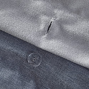 Eddie Bauer - Queen Duvet Cover Set, Reversible Bedding with Matching Shams, Stylish Home Decor for All Seasons (Herringbone Light Blue/Grey, Queen)