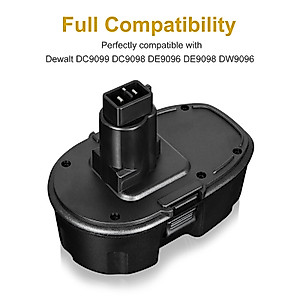 Orstaimer 3.5Ah Ni-CD Battery Replacement for Dewalt 18 Volt Battery XRP DE9096 DE9098 DW9095 DW9096 DW9098 DE9503 DC9099 dc9098 DE9039 DE9095 Compatible with 18V Cordless Power Tools 2Packs