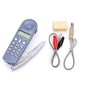 Brccee AC C019 Phone Telephone Butt Test Tester Lineman Tool Cable Set with Connectors and Joiner (Grey)