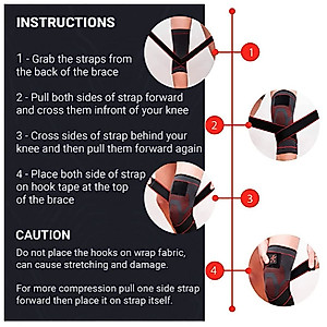 UFlex Athletics Knee Compression Brace for Men and Women - Non Slip Sleeve with Straps for Pain Relief, Meniscus Tear, Sports Safety in Basketball, Tennis - Single Wrap, Small