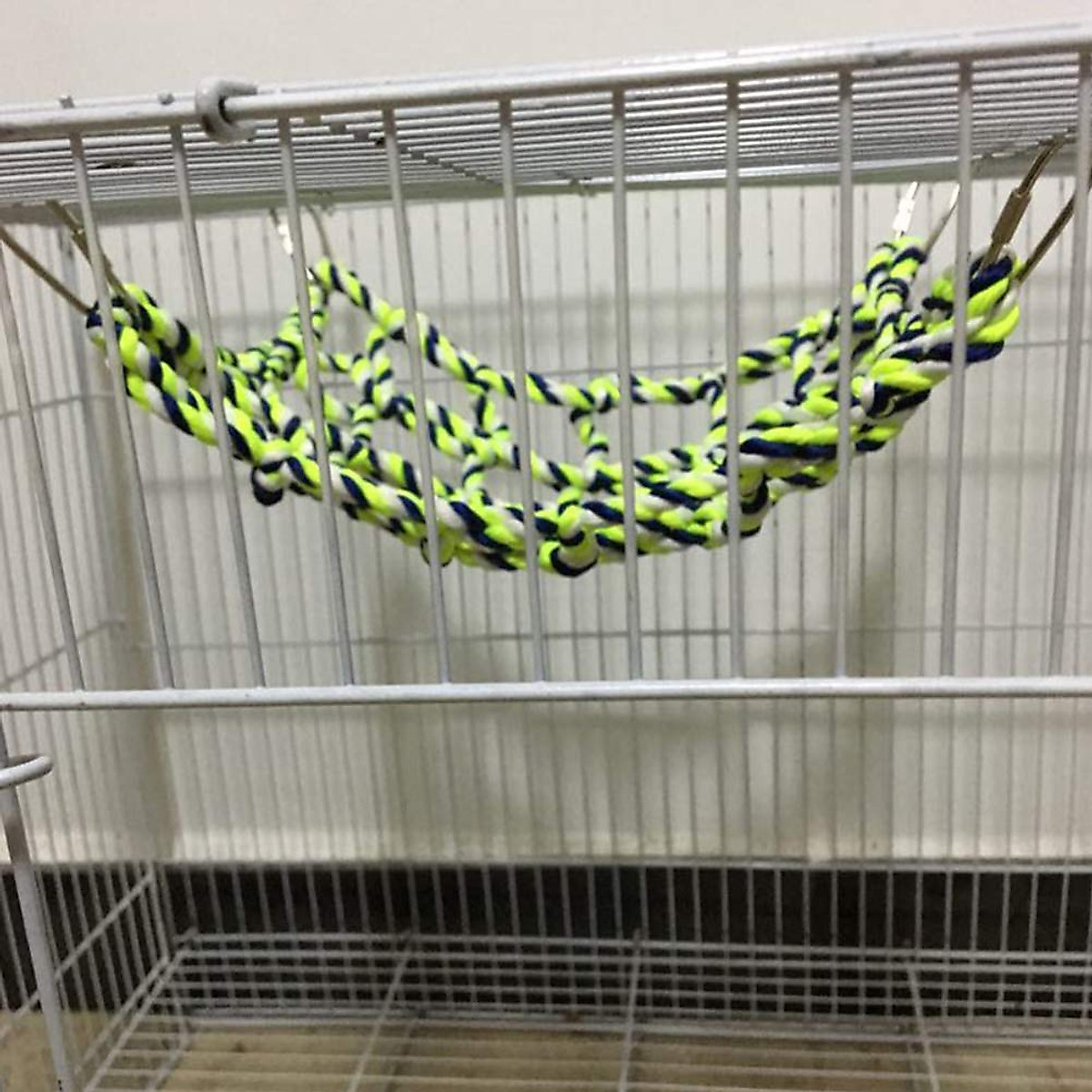 VILLCASE Small Animal Hammock Rat Toy Ferret Climbing Net Chew Rope Hammock Animal Toys Cockatiel Toys Cotton Rope Net Animal Activity Toy Parrot Bird Nest to Climb Crawl The Web Guinea Pig