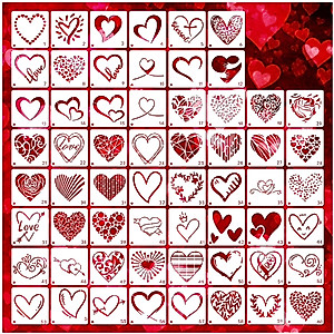 Small Heart Stencils for Painting on Wood Stone Reusable Love Stencils for Adults on Wood Fabric Rock Card Art Paint Wall Furniture Home Decor