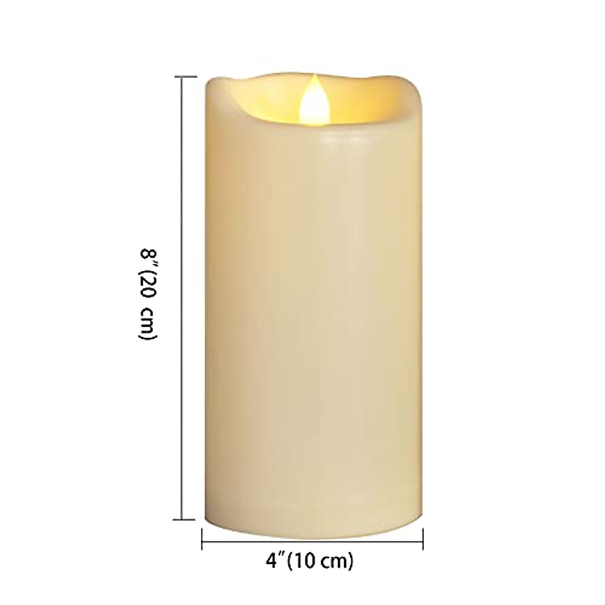 2 Pack 4” x 8” Waterproof Outdoor Flameless Candles with Timer Large Battery Operated Electric LED Pillar Candle Suit for Gift Home Décor Party Wedding Supplies Garden Halloween Christmas Decoration