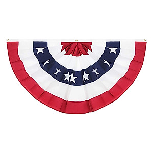 N/A/A USA Pleated Fan Flag, American Half Fan Banner, 4th of July Pleated Fan Flags American US Bunting Flag Stars and Stripes Flag Banner for Independence Day Memorial Day and Labour Day