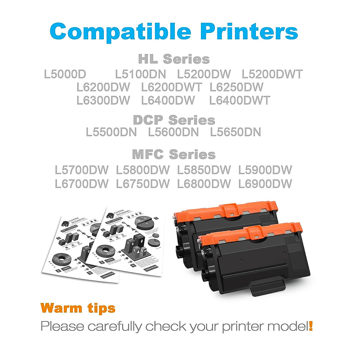 GALADA Compatible Toner Cartridge Replacement for Brother TN850 TN-850 TN820 TN-820 TN-880 for Brother HL-L6200DW HL-L6200DWT MFC-L5850DW MFC-L5900DW L5200DW L5700DW Printer (Black High Yield 2 Pack)