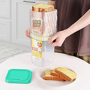 Andwarmth Bread Storage-Bread Container-Bread Keeper-Bread Dispenser-Airtight Bread Box-Bread Saver-Bread Boxes for Kitchen Counter-Green 2