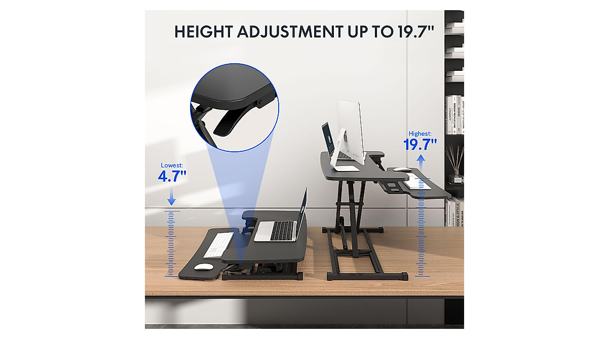 FLEXISPOT 32in Height Adjustable Standing Desk Converter