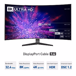 Cable Matters Unidirectional 32.4Gbps Active DisplayPort Extension Cable Gender Changer 25 ft / 7.5m, Support DisplayPort 1.4 with 8K 60Hz and HDR, for Oculus Rift S, HTC Vive Pro, Gaming Monitors