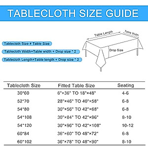 Hiasan Faux Linen Rectangle Tablecloth - Wrinkle and Stain Resistant Washable Table Cloth for Kitchen Dining Room Holiday Table Cover for Party Dinner, Beige, 54 x 108 Inch