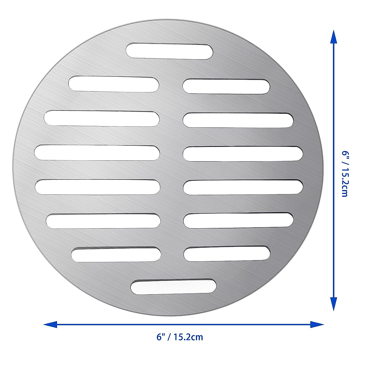Vonty Stainless Steel Round Floor Drain Cover 6 Inch 14 Holes Silver Tone