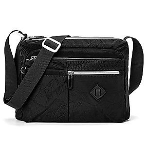 ETidy Crossbody Bag For Women Waterproof Lightweight Casual Shoulder Handbag Purse Bookbag (Black)