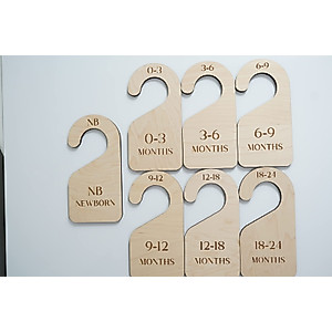 Heart and Home Designs - Modern Double-Sided Baby Closet Dividers, Nursery Closet Organizers – Set of 7 Durable Baby Closet Size Dividers - Size Newborn to 24 Months