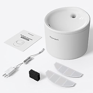 Huimpet Automatic Cat Water Fountain, 84oz/2.5L Pet Water Fountain for Cats Inside, Ultra Quiet Small Dog Water Bowl Dispenser, Silent Pump with Dry-Run Protection, LED Indicator Light, 2 Filters