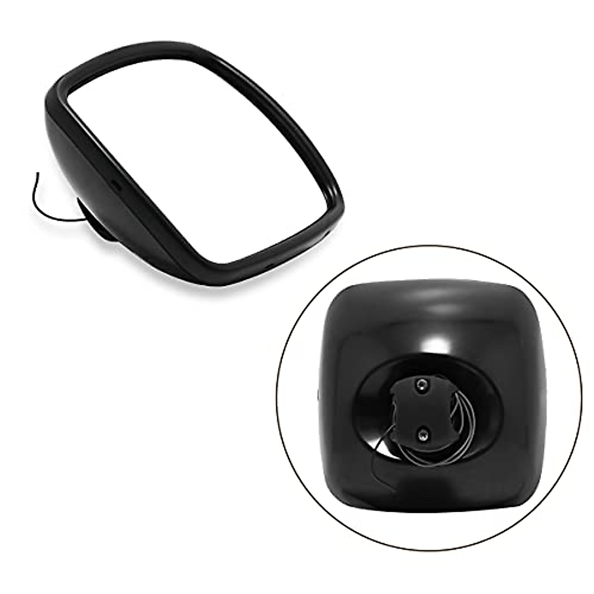 CPOWACE Towing Mirror View Wide Angle Manual Adjusted Heated Compatible with Freightliner M2 (Black)