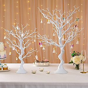 Sziqiqi Small Artificial Tree for Table Centerpiece White Fake Trees 1.9FT Faux Tree for Wedding Party Birthday Garden Home Christmas Decorations Indoor Outdoor
