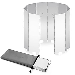 SOLEADER Tall Stove Windscreen-Gas Burner Windshield- Utralight Compact Folding 10 Plates for Camp Backpacking Hiking