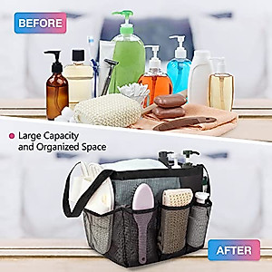 Attmu XL Mesh Shower Caddy Portable for College Dorm Room Essentials with 8 Pockets, Upgrade Large Capacity Hanging Shower Caddy Dorm Basket, Quick Dry Shower Tote Bag for Bathroom