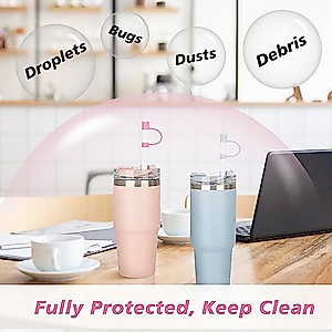 6 Straws with Cover Cap for Stanley Tumbler Replacement - Reusable Straw with Stopper Tips, Perfect for Stanley Cup with Handle H2.0, 14, 20, 30, 40oz Accessories