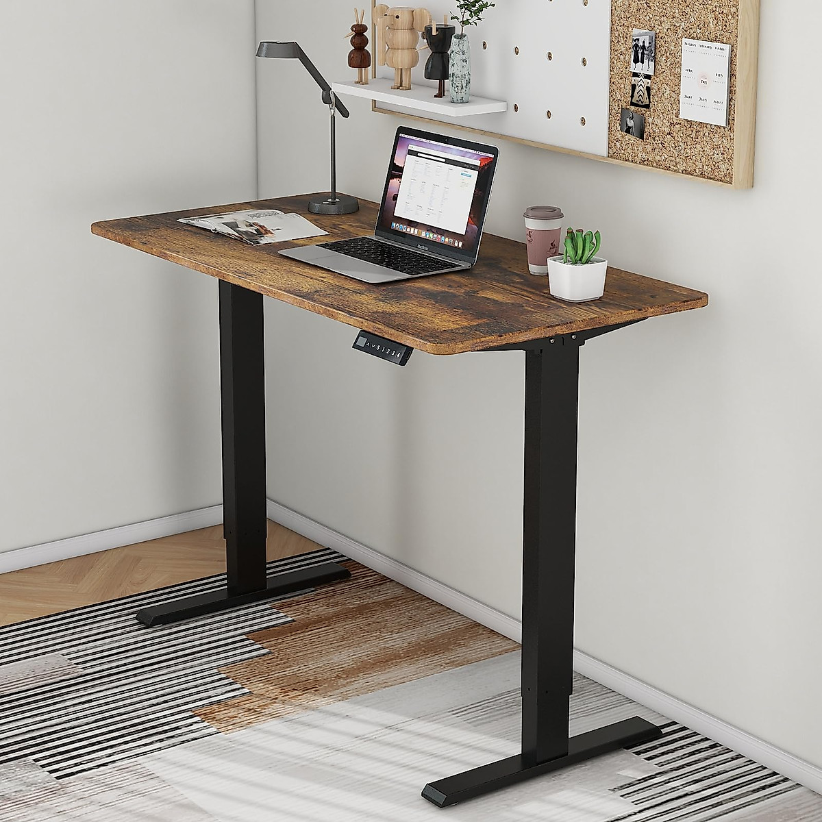 Win Up Time Standing Desk Frame, Electric Stand Up Desk Frame, Height Adjustable Electric Standing Desk Frame, Adjustable Height Desk Frame for Home & Office Table Black