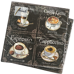 20-ct Coffee Napkins Black and White Napkins Decorative Paper Napkins for Decoupage Fall Paper Napkins Tea Party Napkins Valentine Napkins Disposable Birthday Napkins for Adults 6.5 x 6.5 x 1 inch