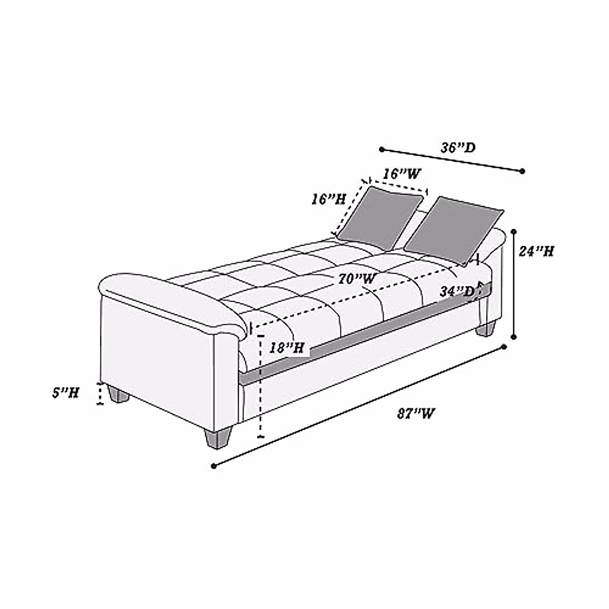 TONAUA Contemporary Living Room Adjustable Sofa Red Color Microfiber Plush Storage Couch 1pc Futon Sofa w Pillows