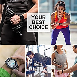 Cobee Silicone Watch Bands, Quick Release Waterproof Soft Rubber Replacement Straps with Silver Plated Stainless Steel Buckle Smart Watch Straps Sport Watchbands Wrist Straps for Men Women(18mm-Black)