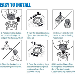 Sh90 Replacement Heads compatible with Philips Norelco Series 9000 Replacement Blades for Electric Shaver Series 9000(S9xxx) Series 8000(S8xxx) Shaving Heads,Upgrade SH90 Replacement Heads,SH90/72