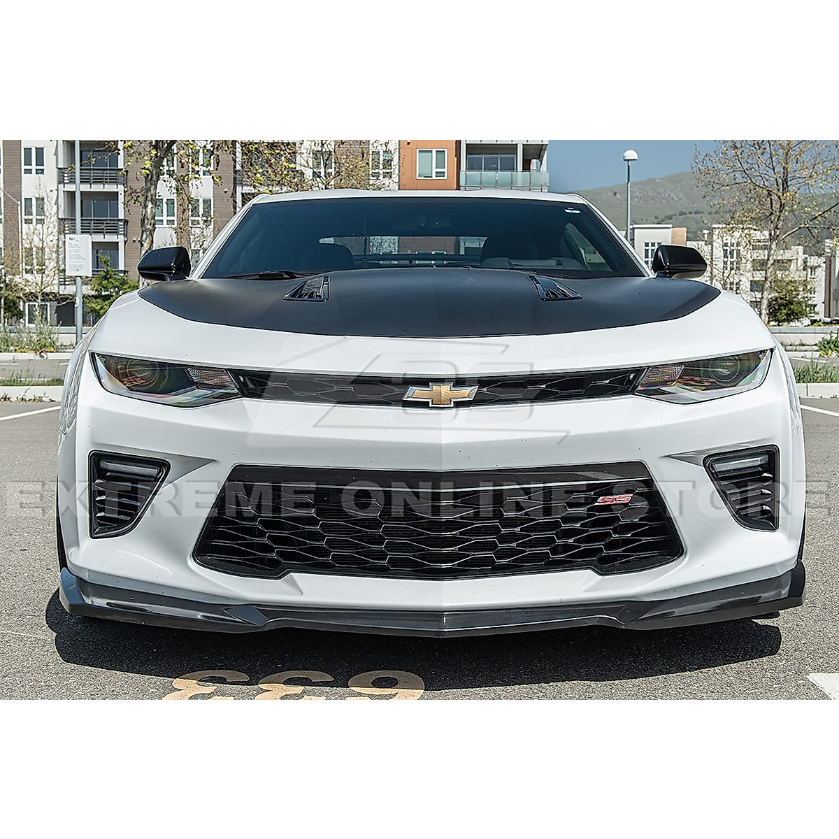 Replacement for 2016-Present Chevrolet Camaro SS 2019-Present Chevrolet Camaro LT LS RS | ZL1 Style Front Bumper Lower Lip Splitter (ABS Plastic - Matte Black)