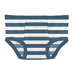 KicKee Pants Training Pants Underwear Set, Soft Printed Underwear for Potty Training, Set of 2, Boy and Girl (Nautical Stripe & Fresh Air Blue Whales - 3T-4T)