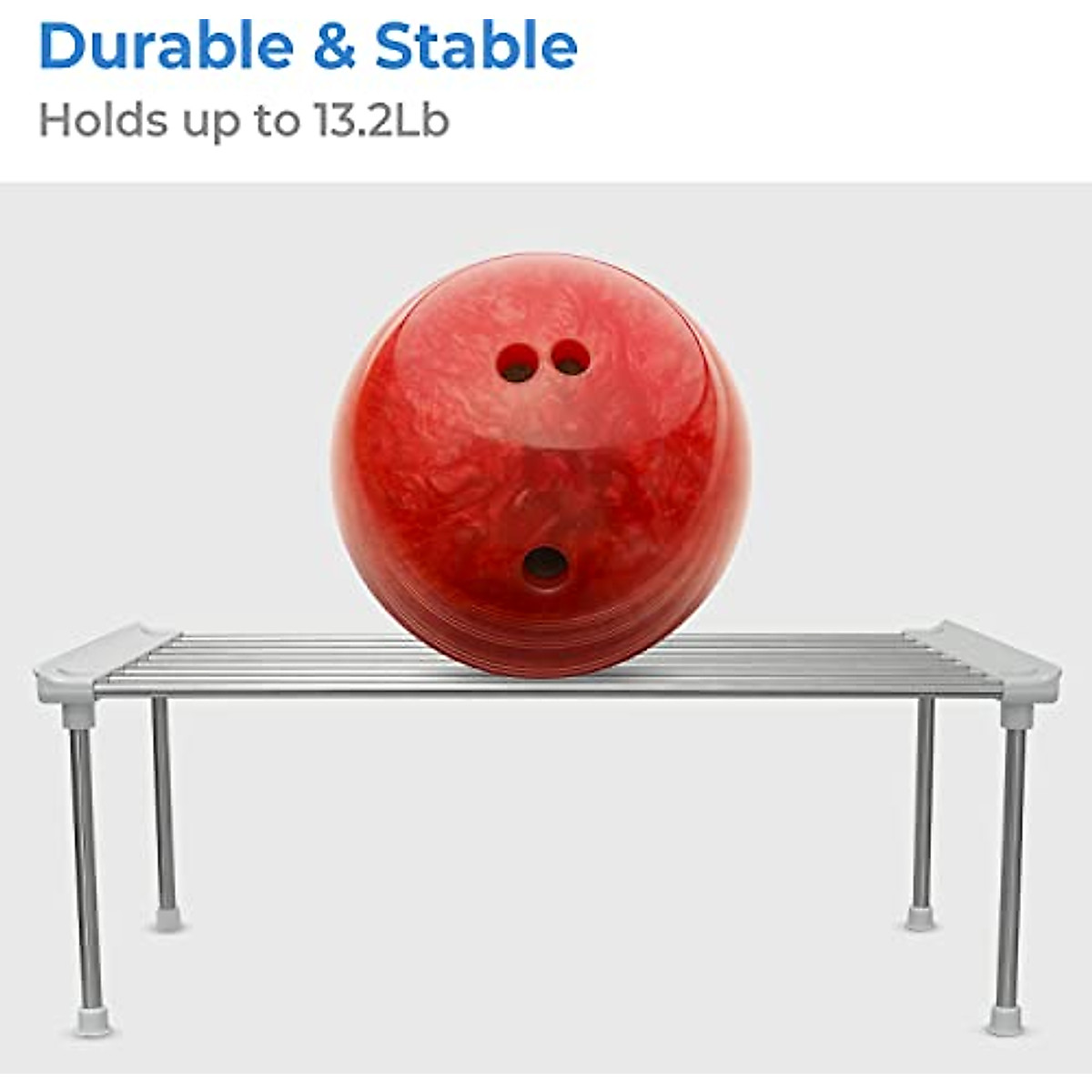 carrotez Cabinet Organizer Shelf, Set of 2 Stackable Kitchen Counter Shelves, Cabinet organizers and Storage, Pantry Storage Shelf Organizer, Kitchen Cabinet Organizer, White 15.7 x 7.8 x 6.1