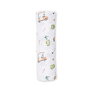 Lulujo Baby Cotton Muslin Swaddle Blanket, 47 x 47-Inch, Golf