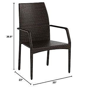 Christopher Knight Home Bridget Outdoor Wicker Stacking Patio Chairs, 2-Pcs Set, Multibrown