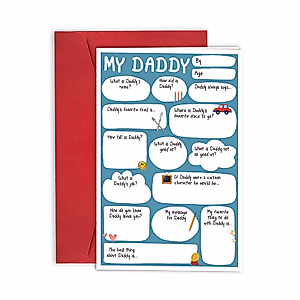 Funny Father's Day Card, Unique Fill in Blanks Birthday Card for Dad, Interesting Bday Card for Daddy