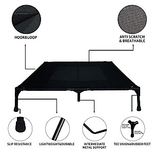 LOOGU Elevated Dog Bed, Portable Raised Dog Cot Bed for Indoor and Outdoor Use Dog Bed with Breathable Mesh and Durable Frame