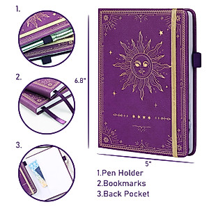 Password Book - Hardcover Password Book with Alphabetical Tabs for Internet Website Address Login, Pocket Size Password Keeper, 5.0" x 6.8", Password Organizer for Home Office Desk Use - Purple