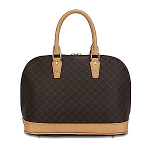 Rioni Designer Handbags & Luggage Signature Brown Dome Handle Bag