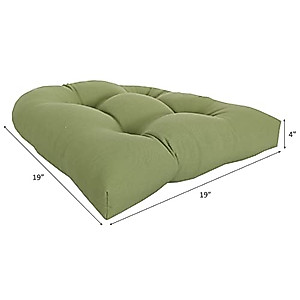 Rulu Set of 2 19"x19"x4" Solid Cilantro Outdoor/Indoor Wicker Seat Cushions