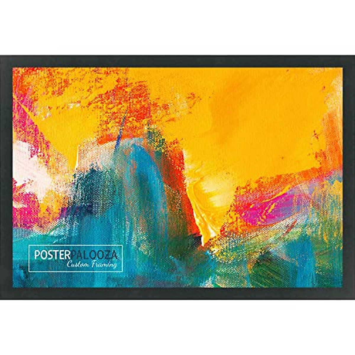 Poster Palooza 14x24 Frame Black Modern Solid Wood Picture Frame | UV Acrylic Plexiglass, Foam Board Backing & Hanging Hardware Included