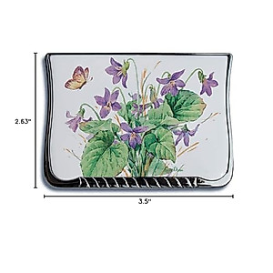 Lissom Design Compact Mirror - Handheld Magnifying Cosmetic Mirror, 3.5 x 2.63-Inch, Vegetable Garden