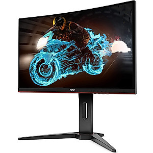Nowco 2021_AOC 24 inch Gaming Monitor, FHD 1920x1080, 1500R, VA, 165Hz (144Hz Supported,144hz 1ms), FreeSync Premium, Height Adjustable Black, HDMI Cable and Mouse pad Included.