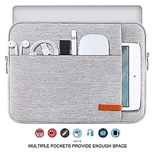 Lacdo 15.6 Inch Laptop Sleeve Case Computer Bag for 15.6" Acer Aspire/Predator, Inspiron, ASUS ZenBook Pro 15 VivoBook, HP Pavilion, Lenovo IdeaPad 330, ThinkPad E590, Chromebook Water Resistant, Gray