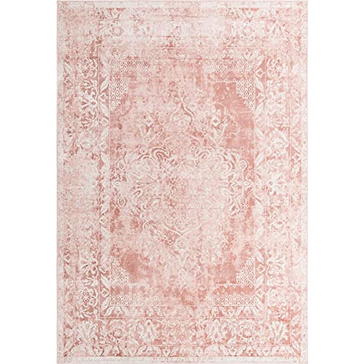 Unique Loom Oxford Collection Area Rug - Bodleian (10' x 14' Rectangle, Pink/Ivory)